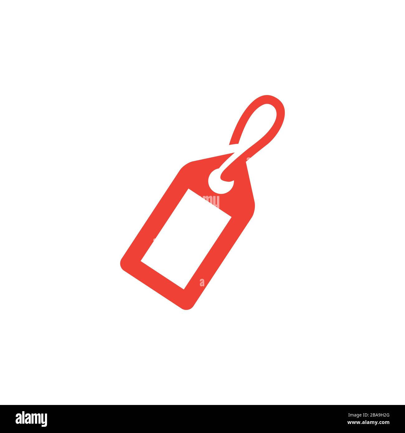 Tag Red Icon On White Background. Red Flat Style Vector Illustration ...