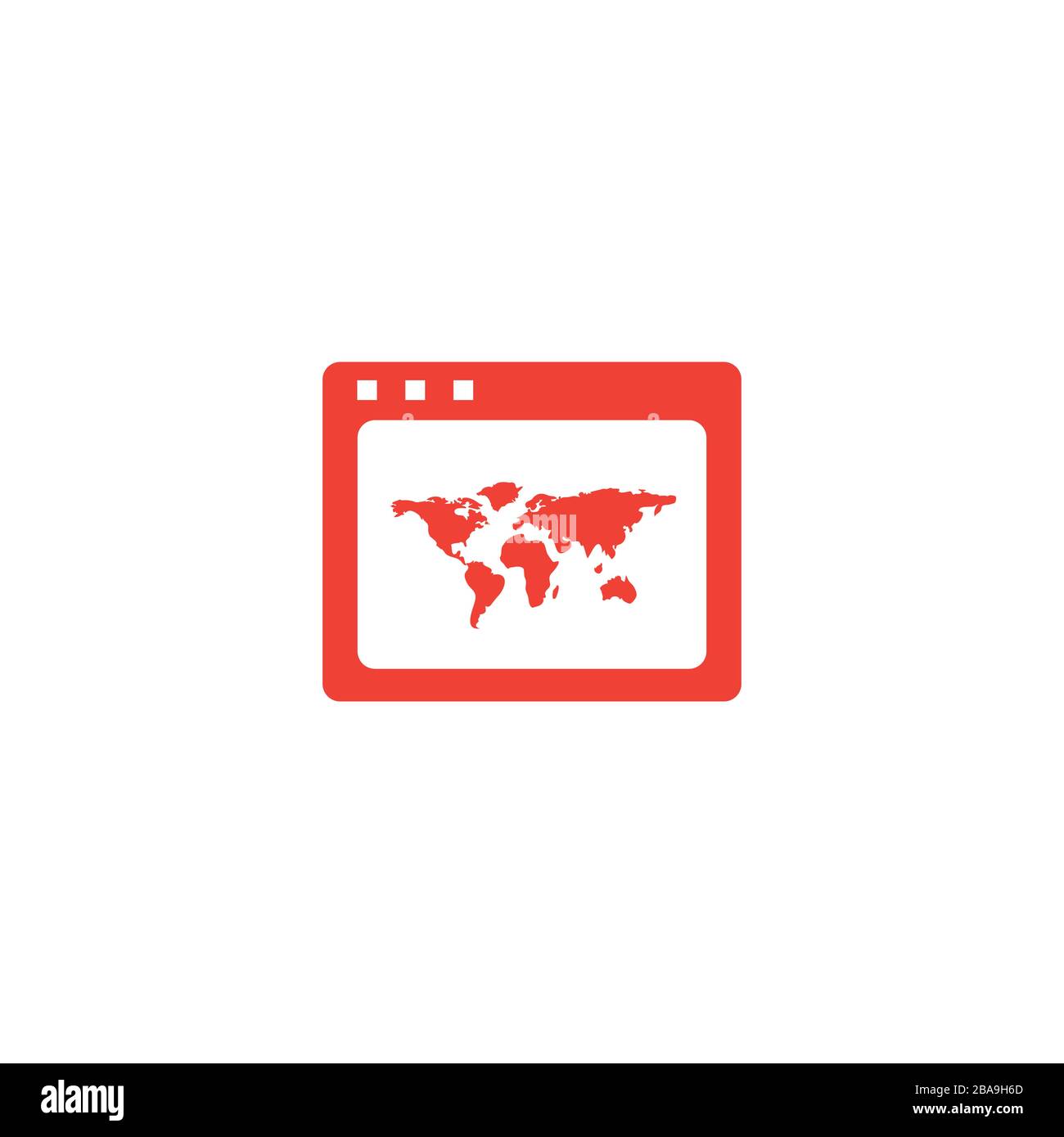 World Wide Web Red Icon On White Background. Red Flat Style Vector ...