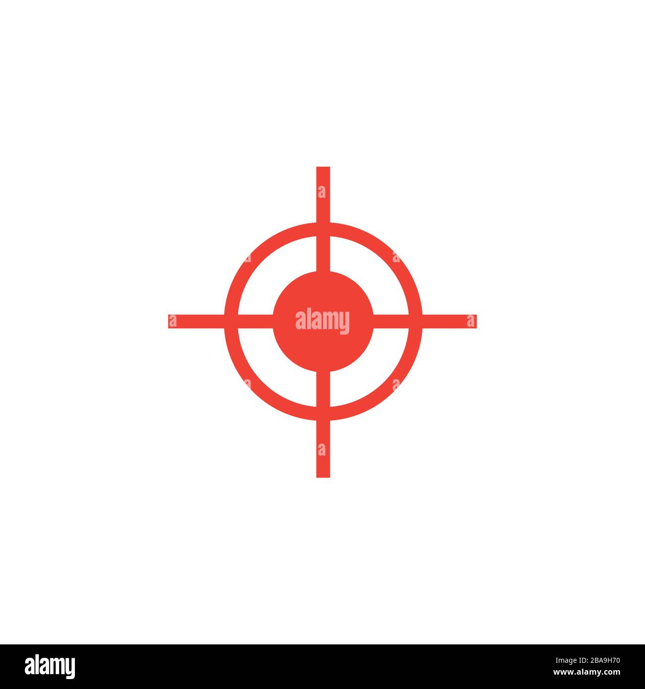 Target Red Icon On White Background. Red Flat Style Vector Illustration ...