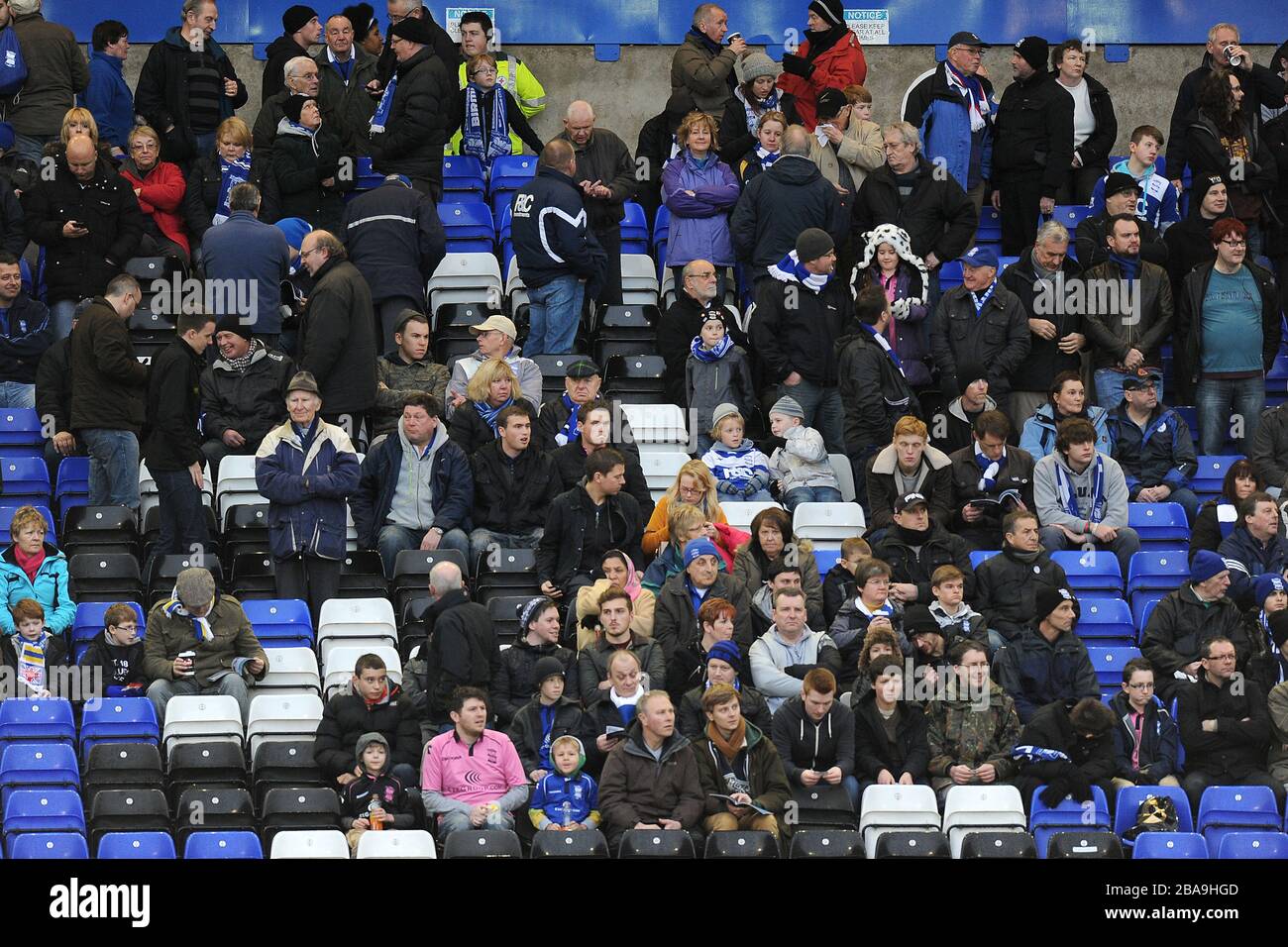 Birmingham City fans in the stands Stock Photo - Alamy