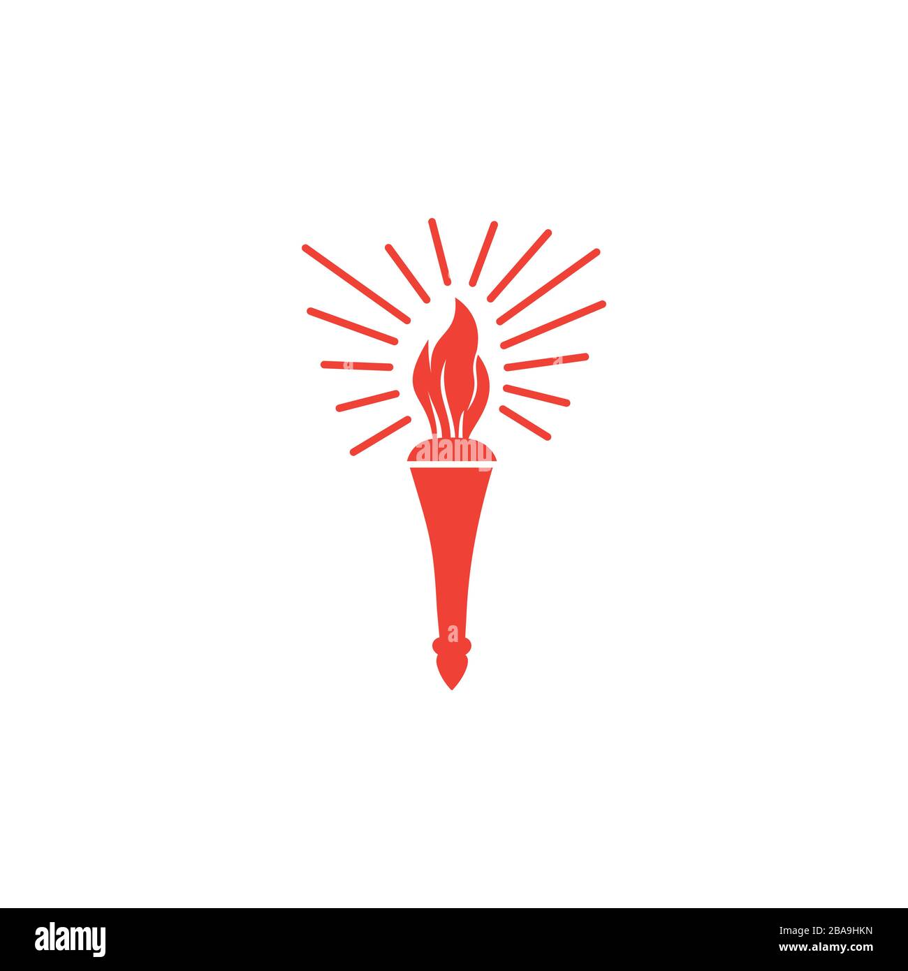 Torch Red Icon On White Background. Red Flat Style Vector Illustration ...