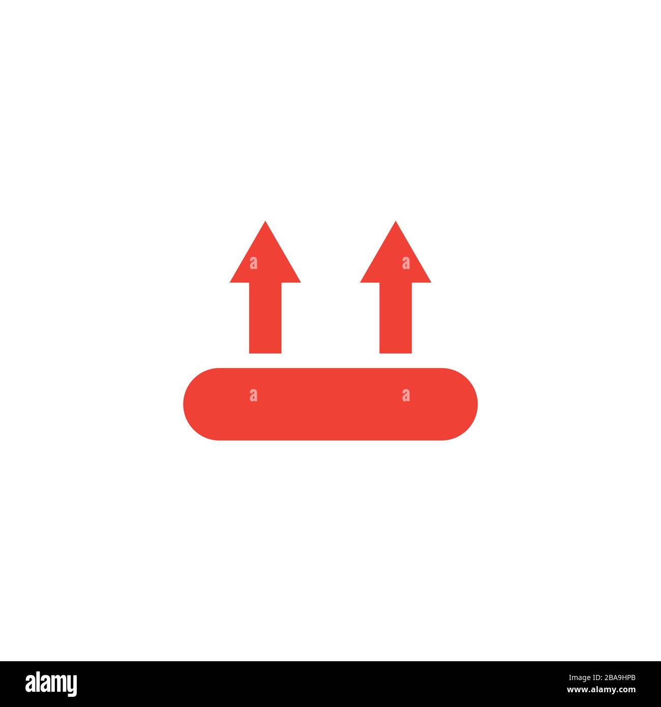 Upload Red Icon On White Background. Red Flat Style Vector Illustration ...