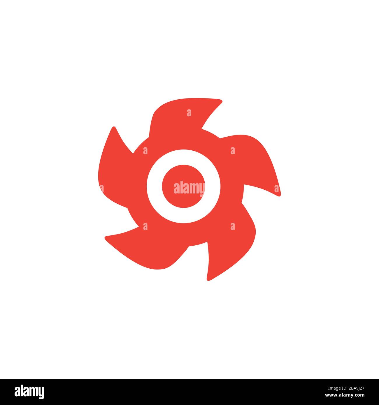 Turbine Red Icon On White Background. Red Flat Style Vector ...