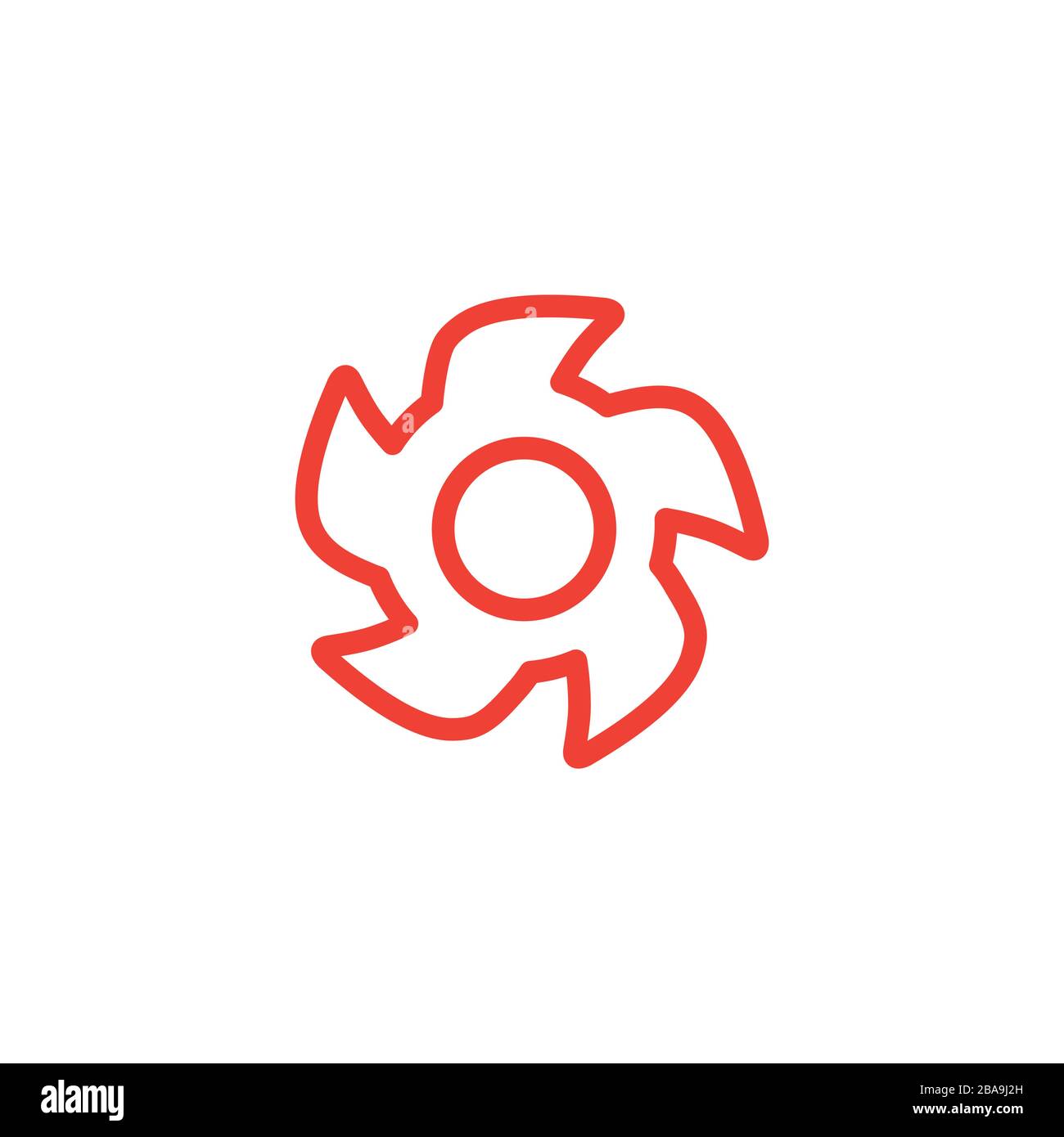 Turbine Line Red Icon On White Background. Red Flat Style Vector ...