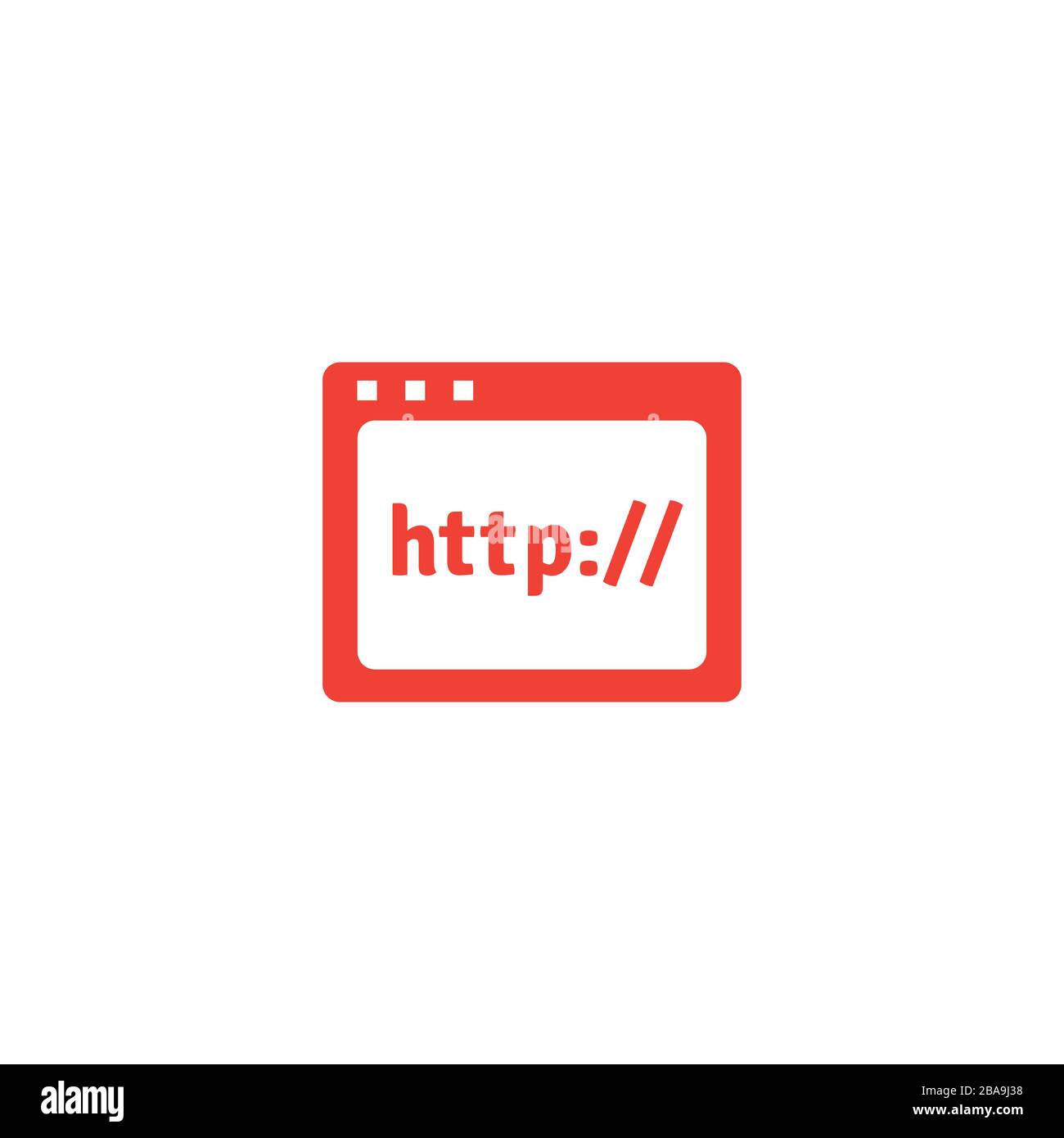 Web Page Red Icon On White Background. Red Flat Style Vector ...