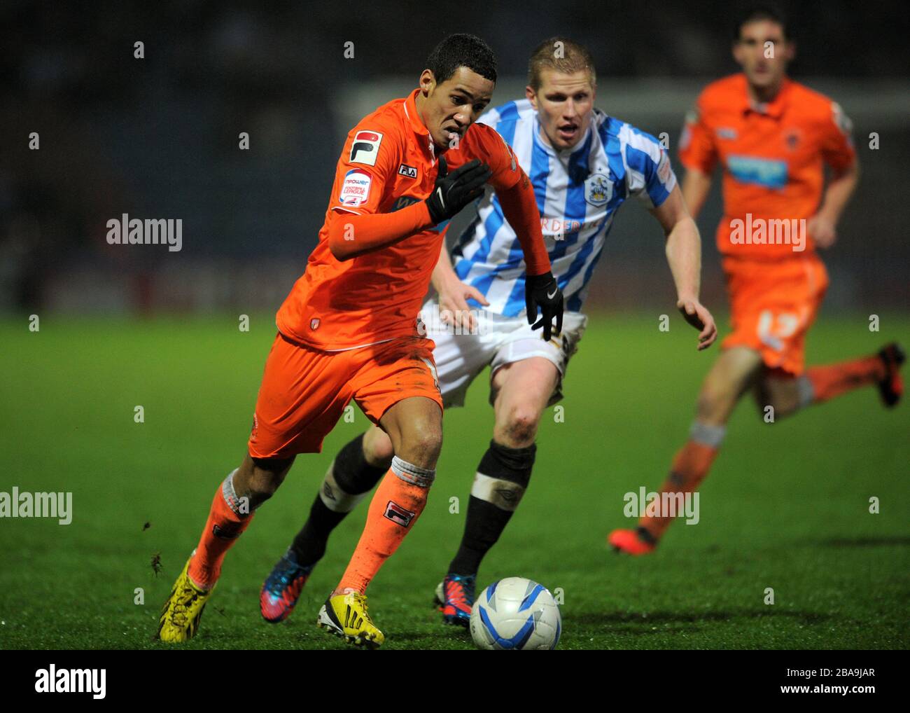Huddersfield Town's Keith Southern and Blackpool's Tom Ince (left Stock ...