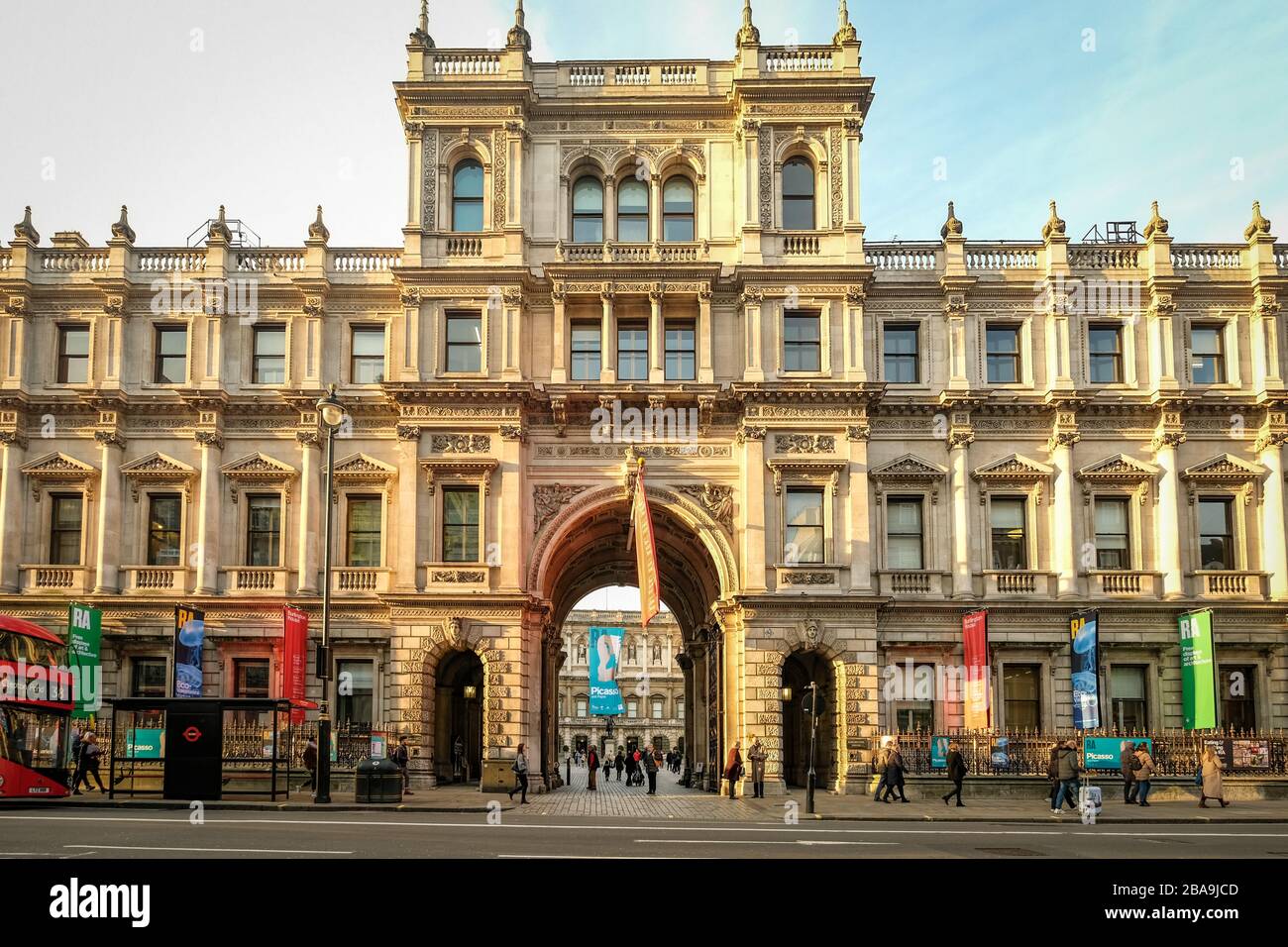 LONDON- Exterior view of The Royal Academy of Arts in London's upmarket ...
