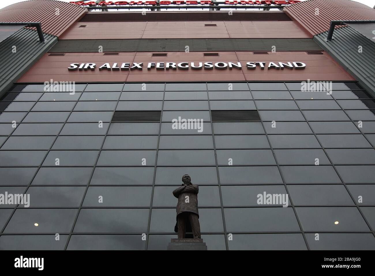 A bronze statue by sculptor Philip Jackson of Manchester United's ...