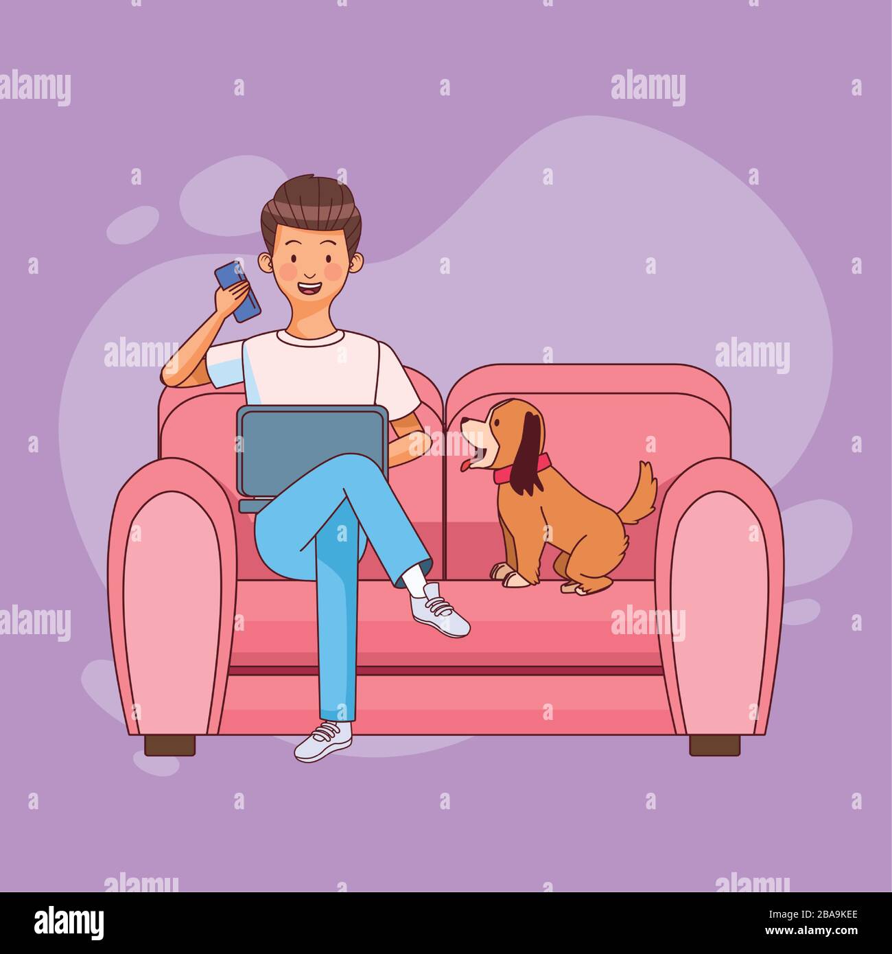 work at home man character Stock Vector Image & Art - Alamy