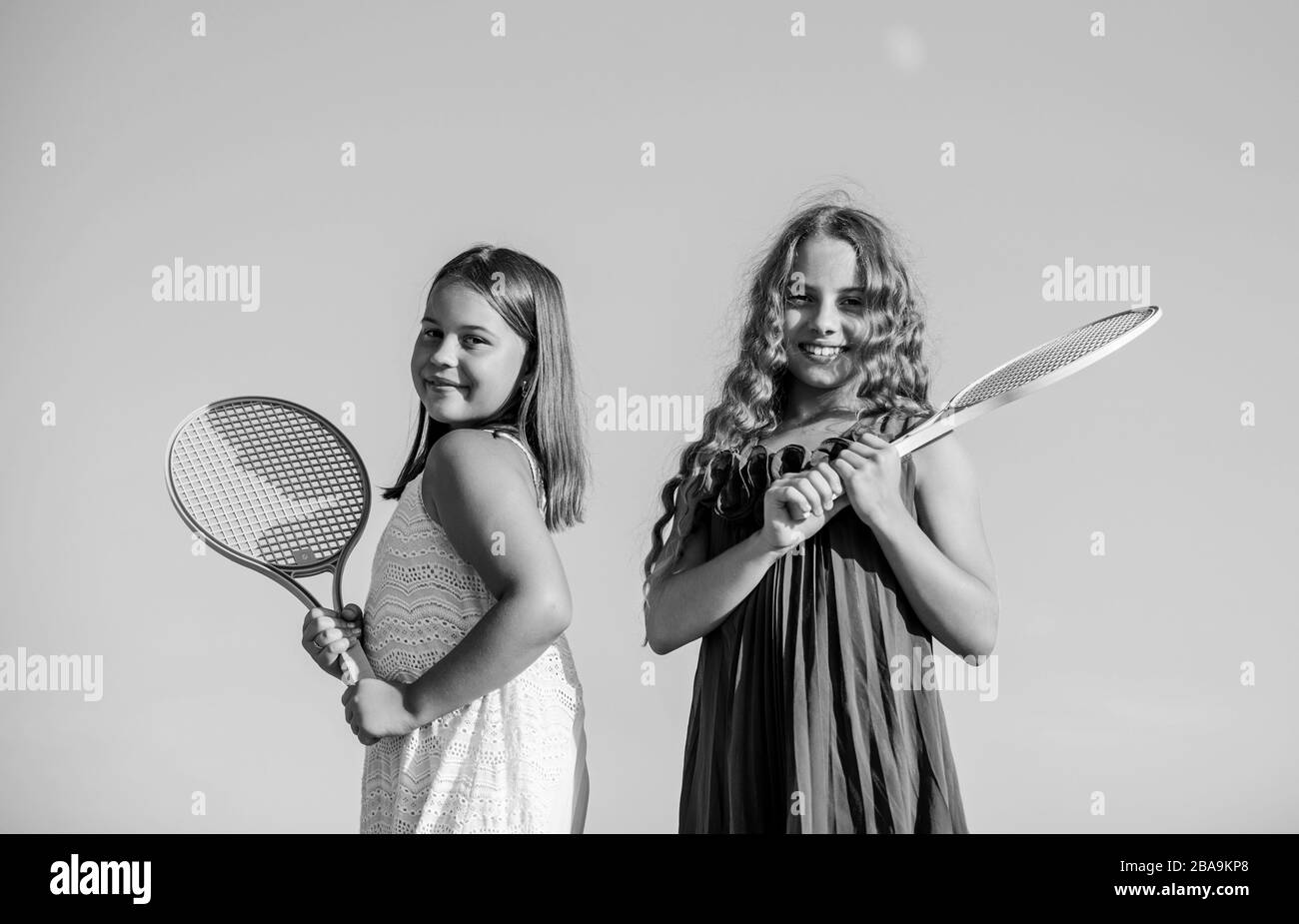 Girls Playing Tennis Black and White Stock Photos & Images - Alamy