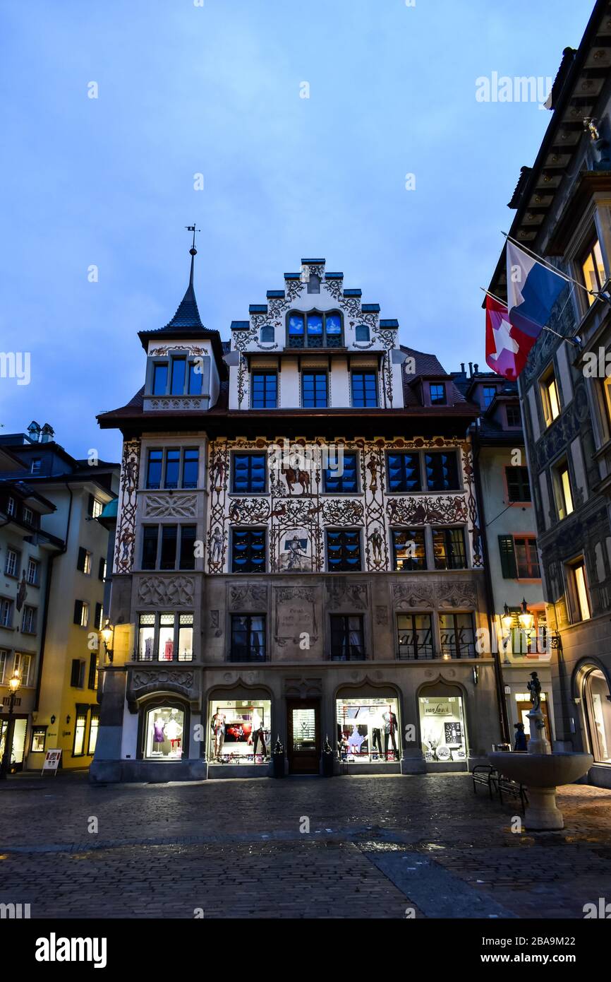 Buildings in Lucerne Old Town Stock Photo - Alamy
