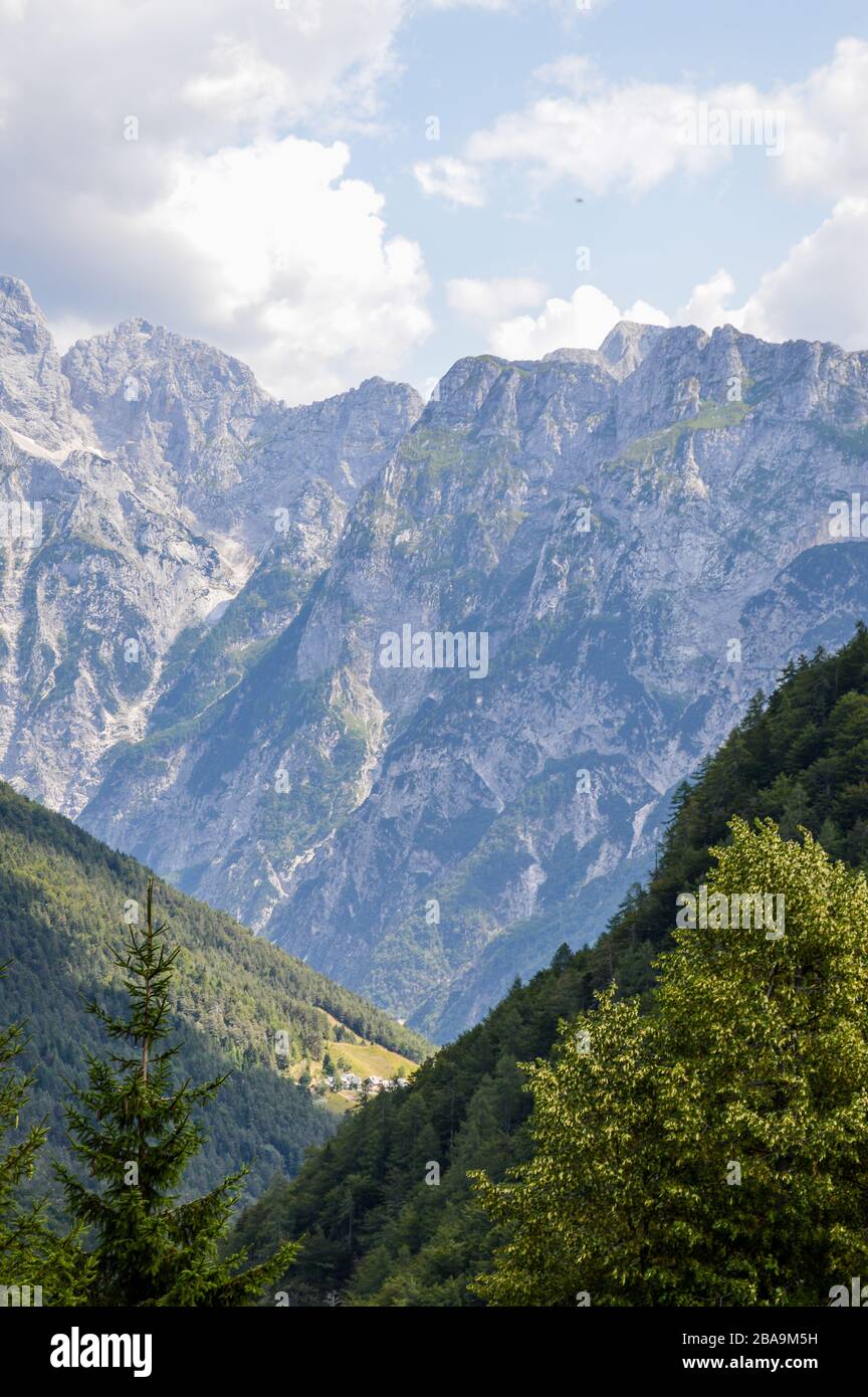 The Julian Alps in Slovenia, near the Austrian and Italian borders ...