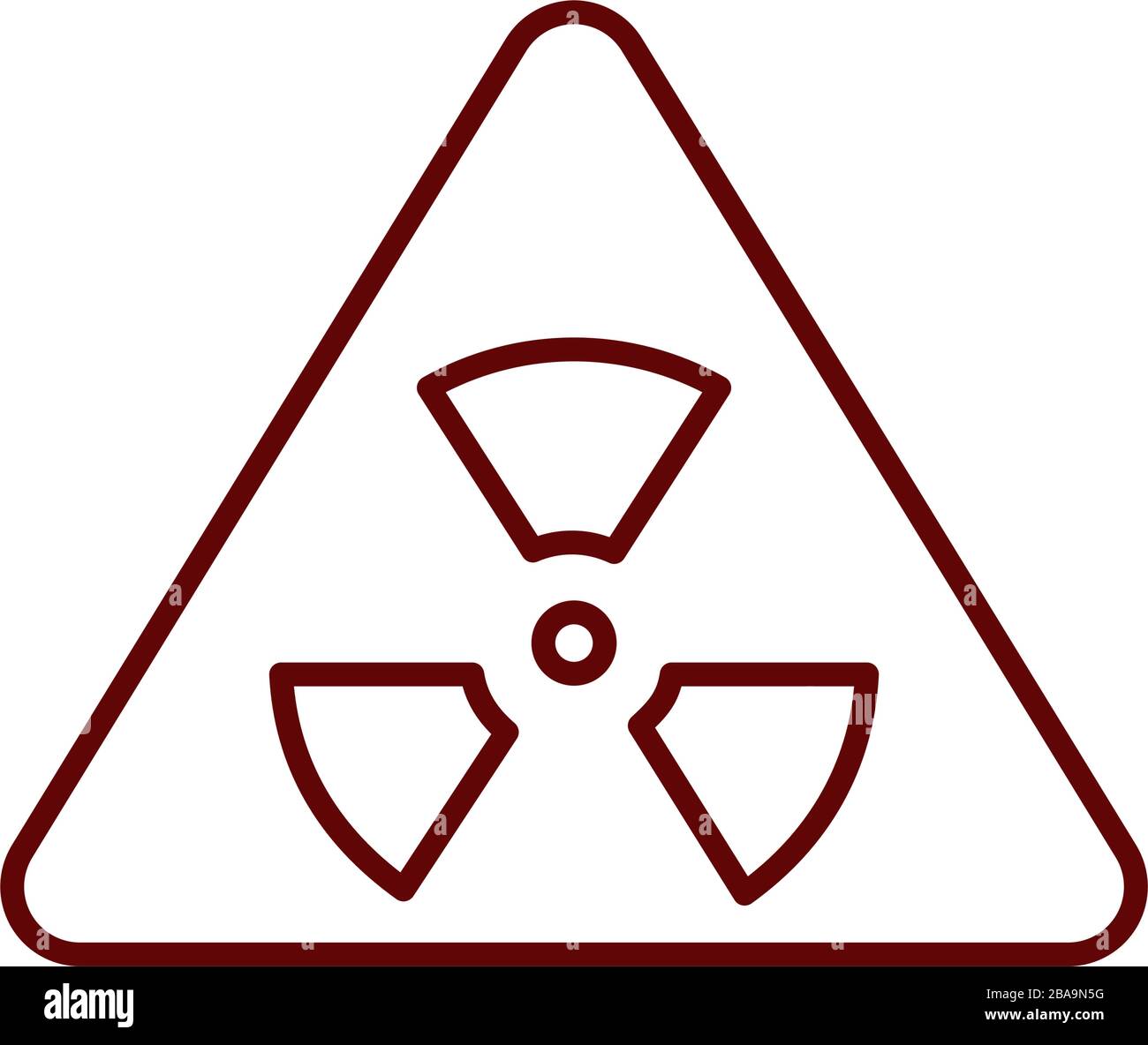 nuclear sign icon over white background, line style, vector ...