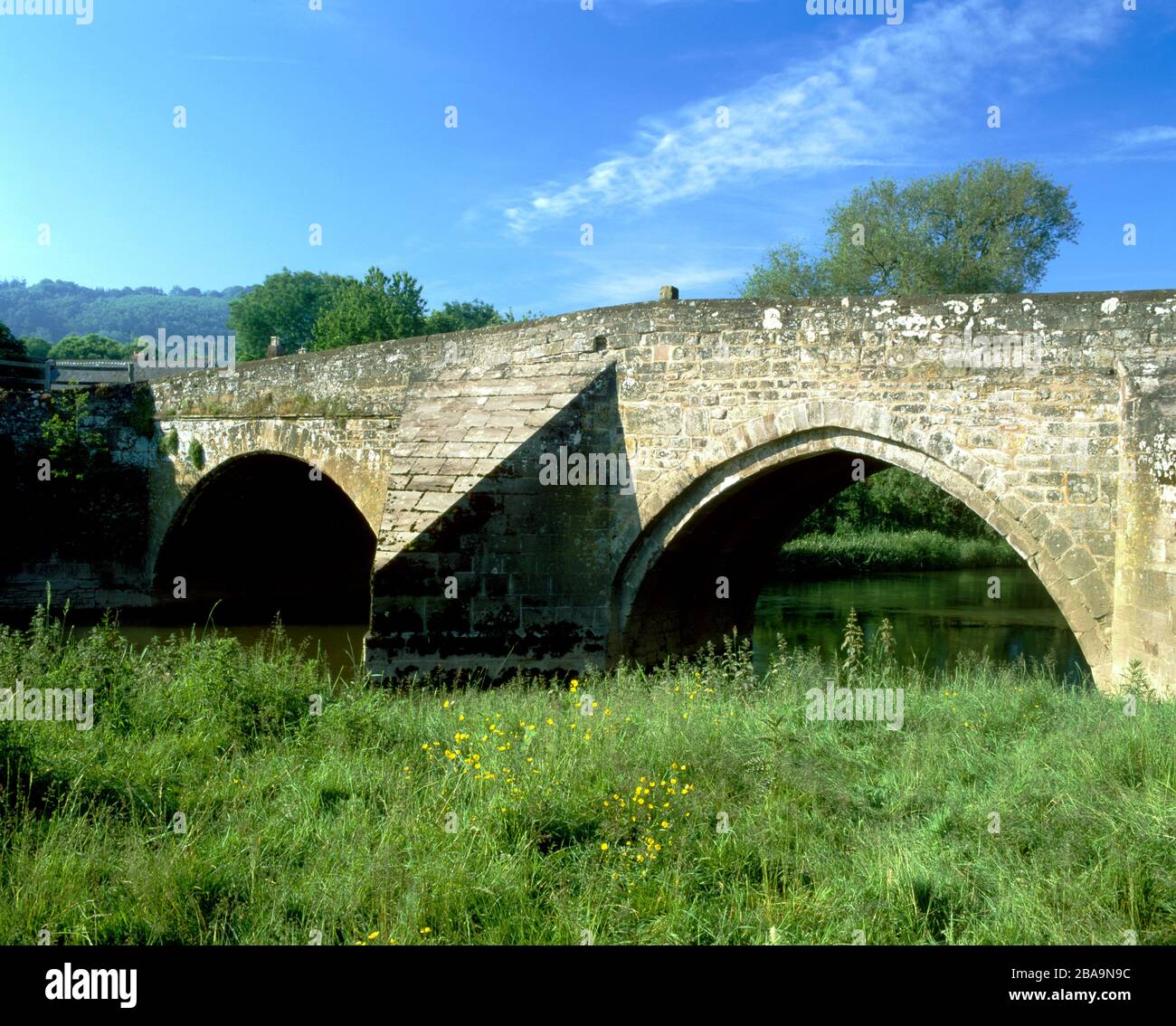 Historic Mordiford Bridge spanning the River Lugg at Mordiford ...