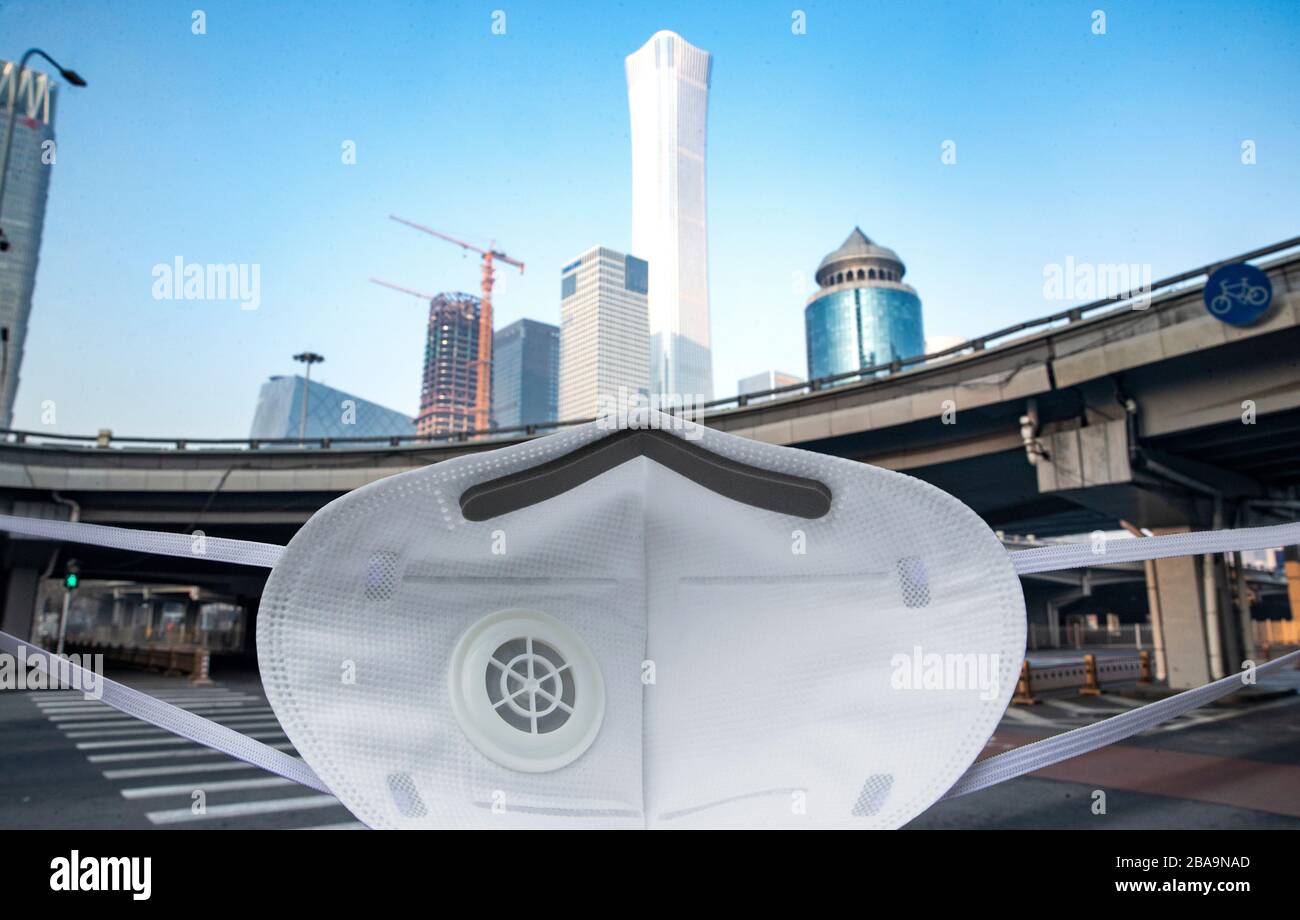 Under the background of the urban construction of masks Stock Photo - Alamy