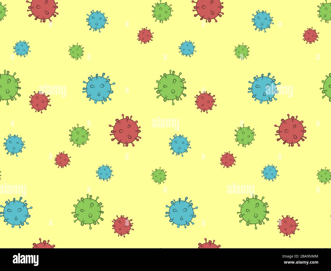 Virus seamless pattern. Healthcare and medical background concept. Bio ...