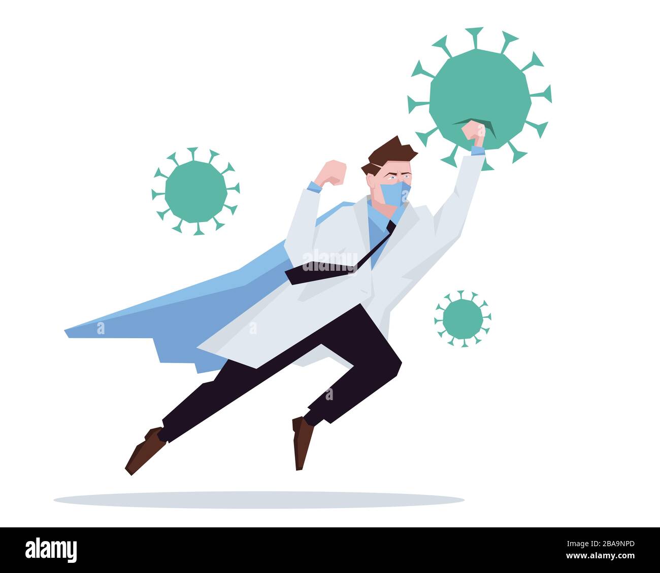 Doctor superhero working in hospital and fighting the coronavirus ...