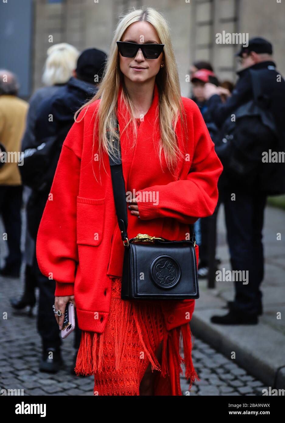 PARIS, France- March 2 2019: Charlotte Groeneveld on the street in ...
