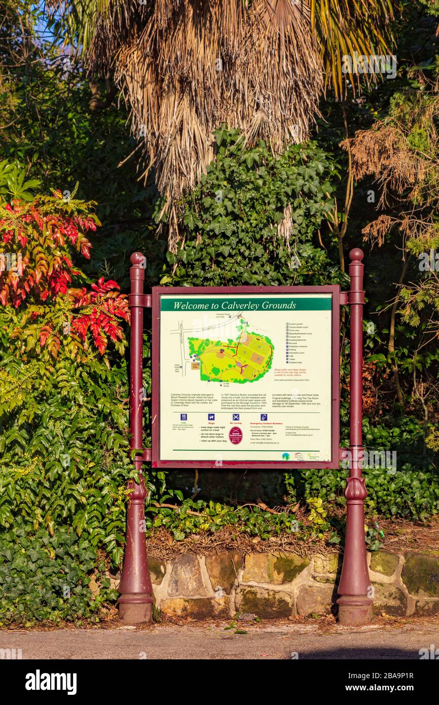 Calverley grounds entrance information board hi-res stock photography ...