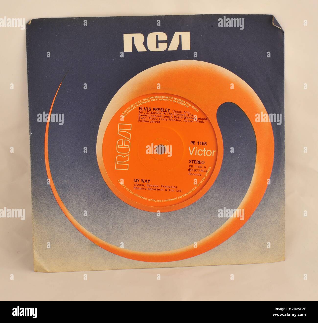 Elvis Presley single on orange label RCA "My May Stock Photo - Alamy