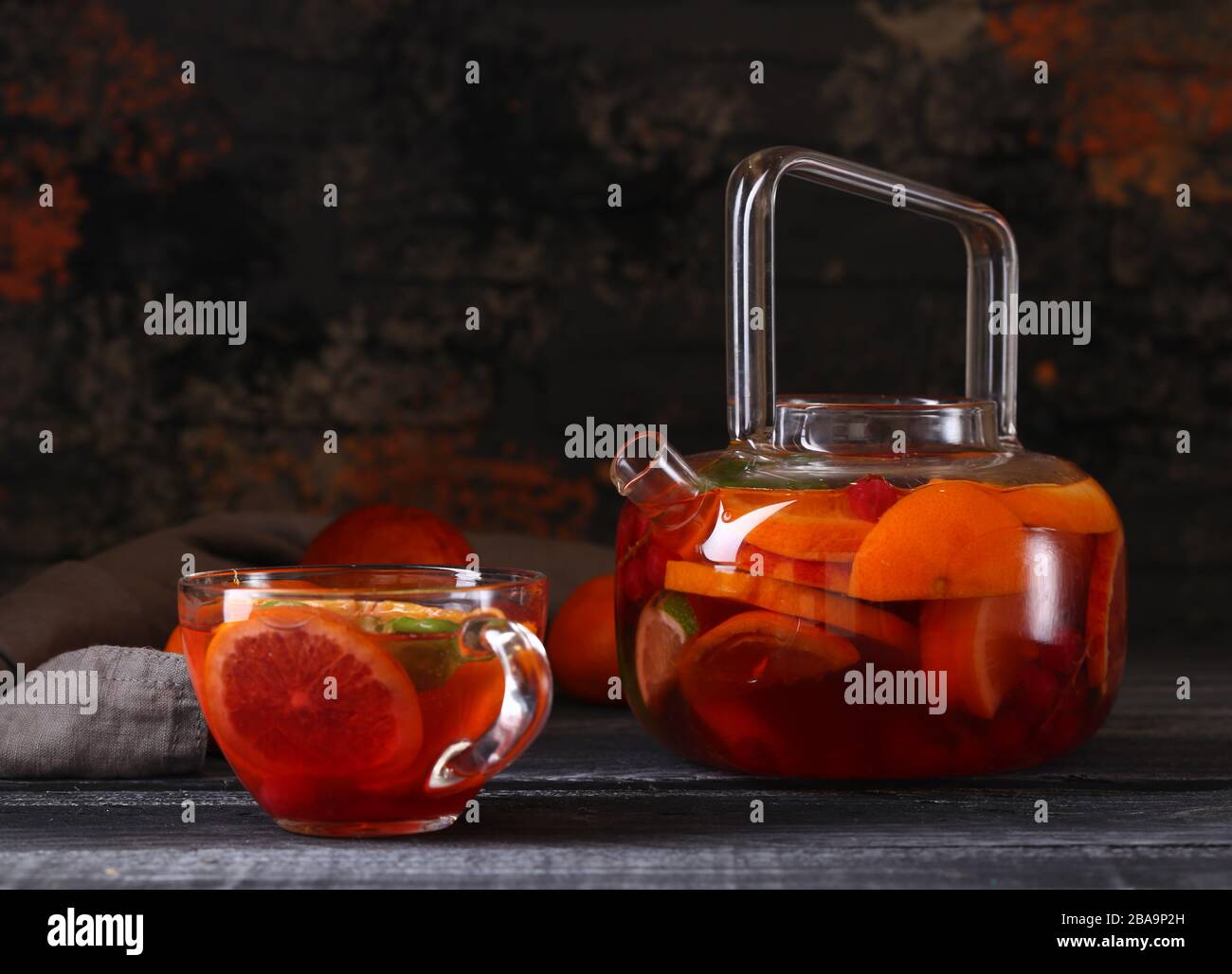 natural organic citrus fruit tea Stock Photo - Alamy