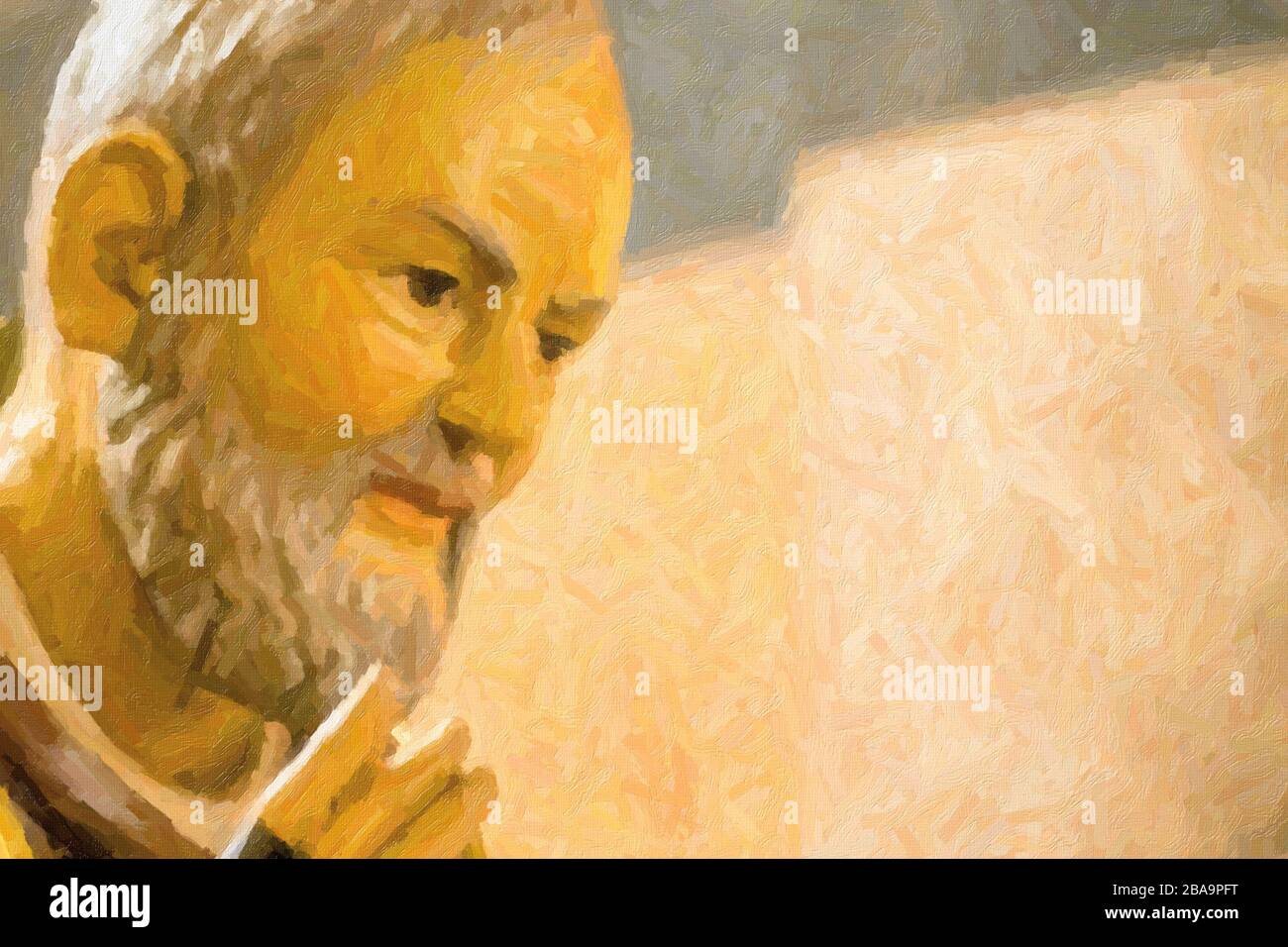 oil painting illustration of Saint Father Pious Stock Photo - Alamy