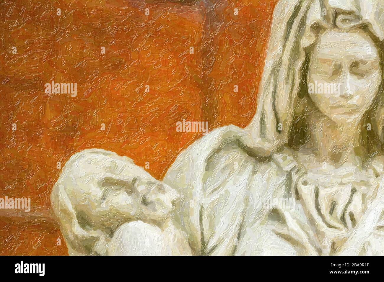 illustration of the Blessed Virgin Mary holding the dead corpse of ...