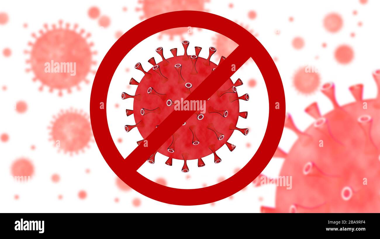 Stop flu coronavirus, a pathogen that attacks the respiratory tract ...