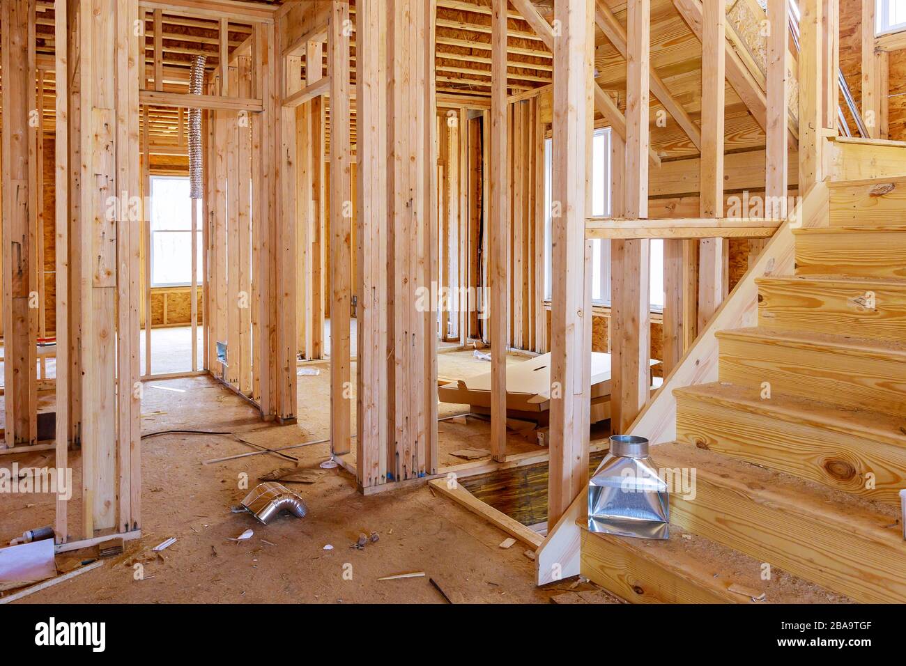 Framing of a house on new home construction Stock Photo - Alamy