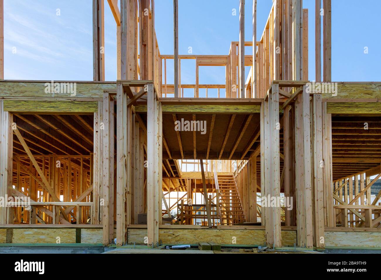 Framing of a house on new home construction Stock Photo - Alamy