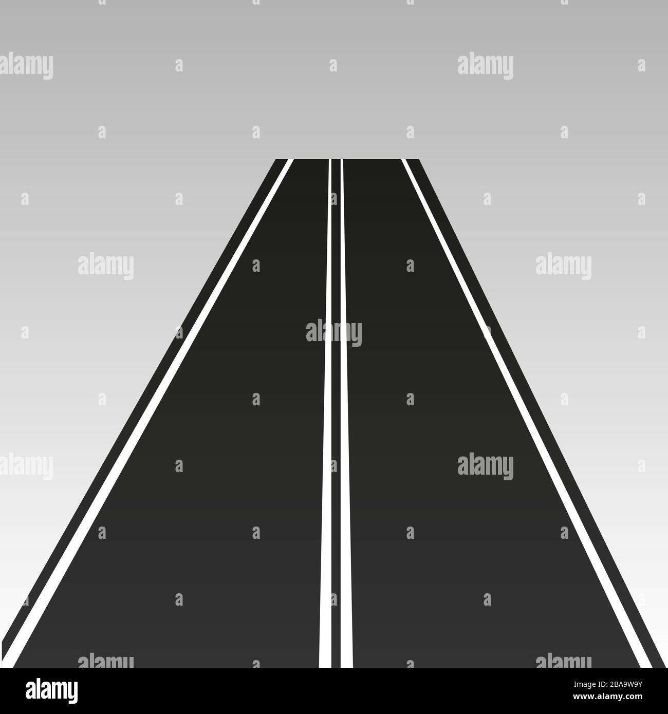 Asphalt road that goes into the distance. Simple stock illustration ...