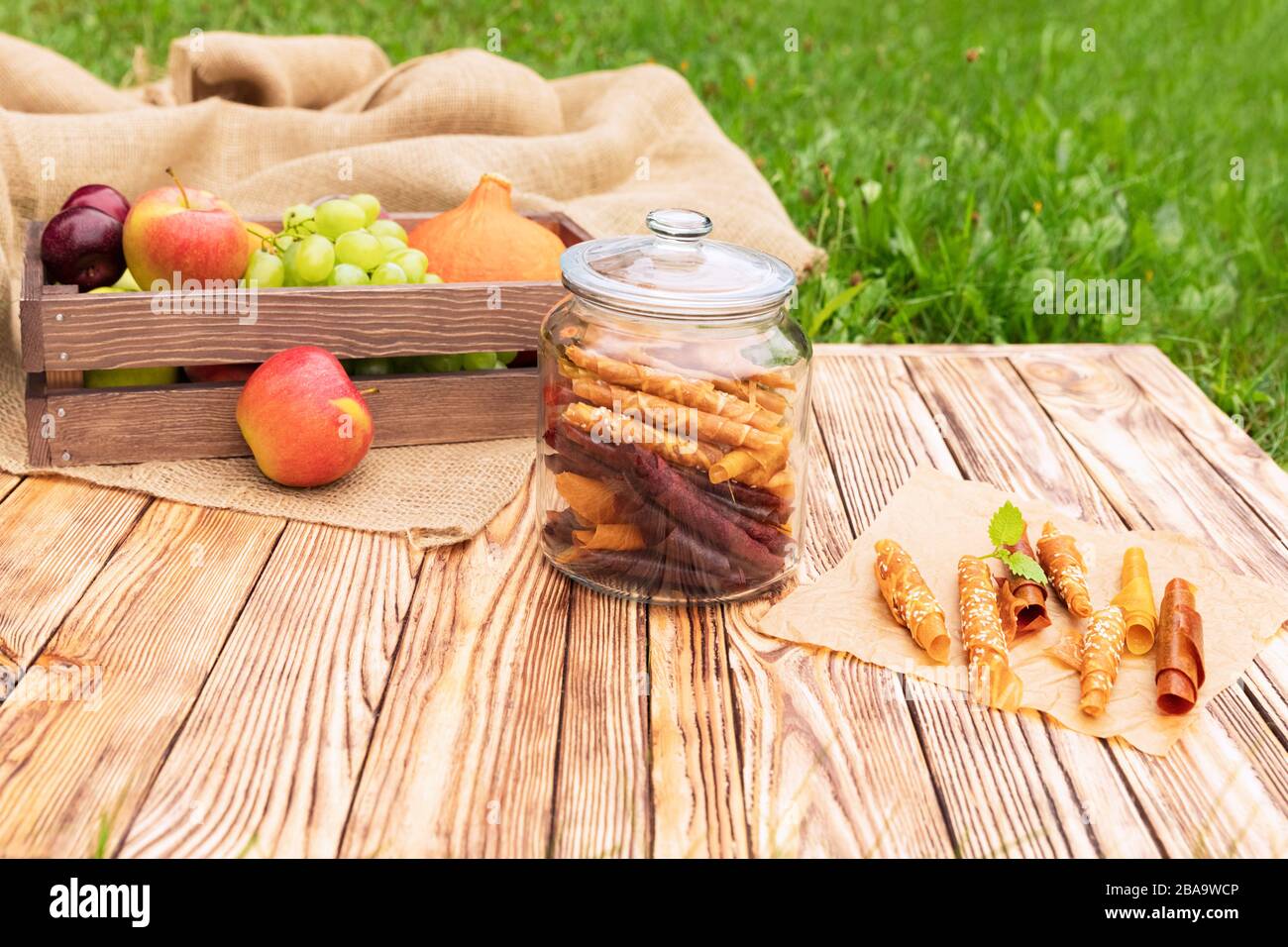 Sweet pureed fruit pastille. Natural sweets from dried berries and ...