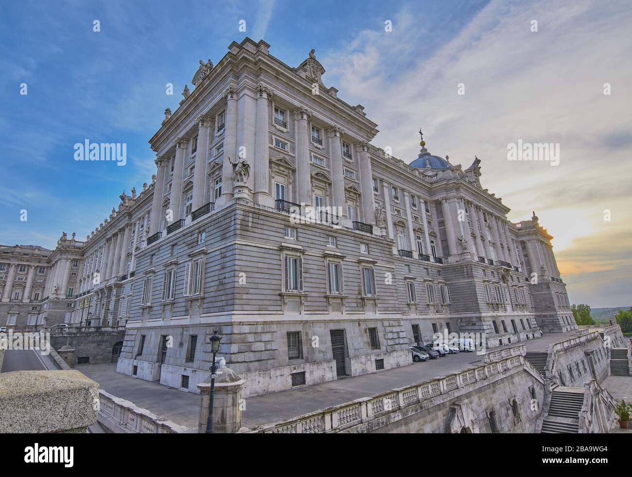 Palacio Real,Madrid,Spain;September 16 2018:Beautiful sunset views of ...