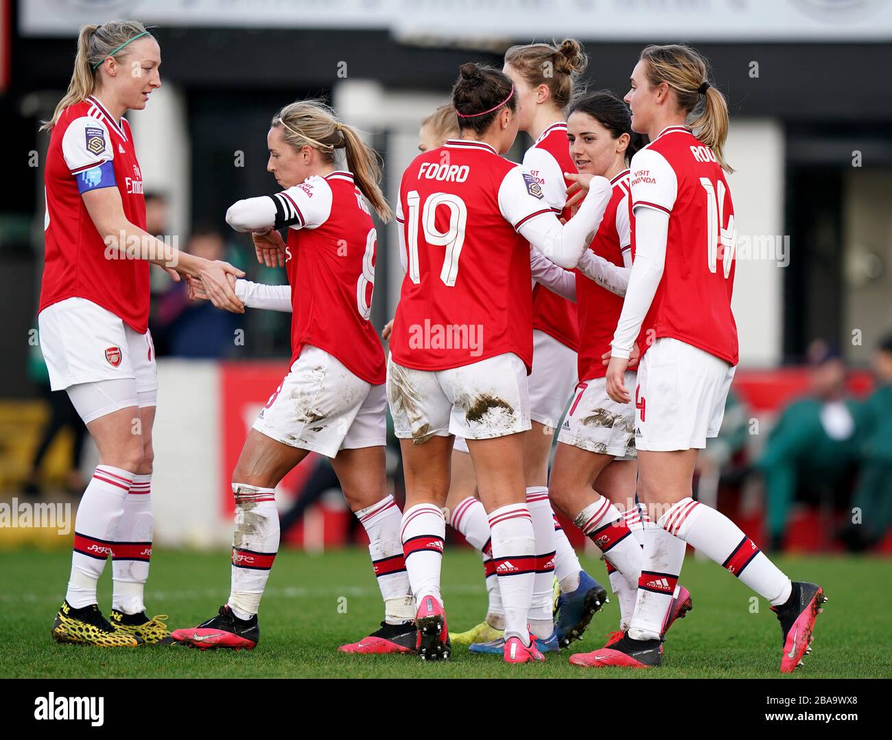 Arsenal's Danielle Van De Donk celebrates scoring her side’s second ...