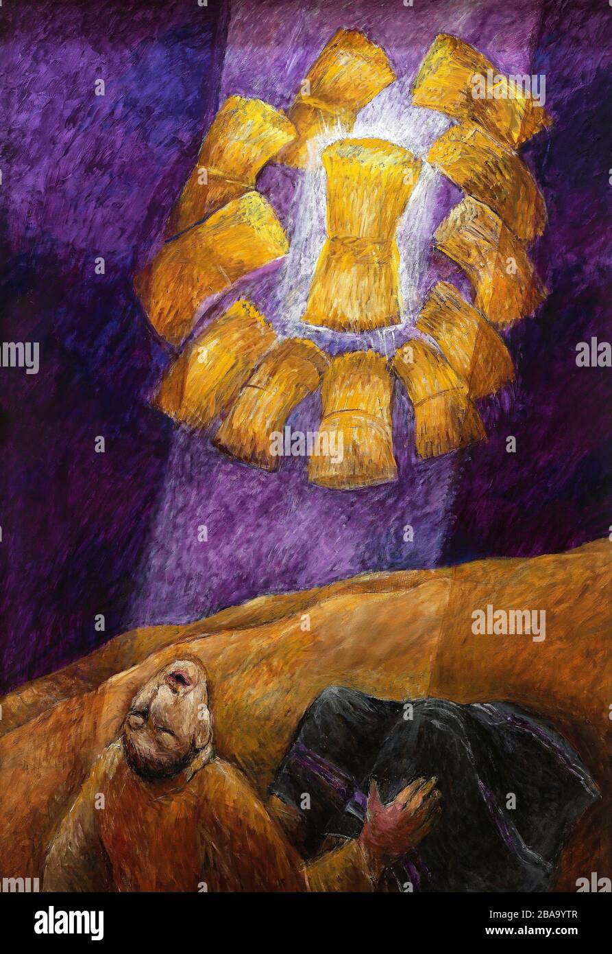 Joseph's dream, detail of high altar by Sieger Koder in St. Joseph's ...