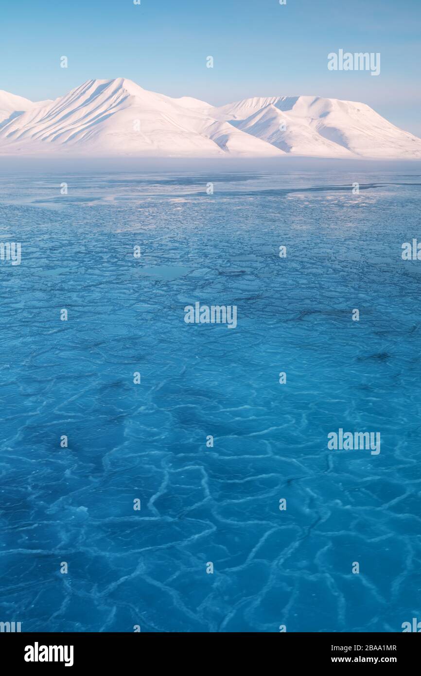 Norway landscape ice nature of the glacier mountains of Spitsbergen ...