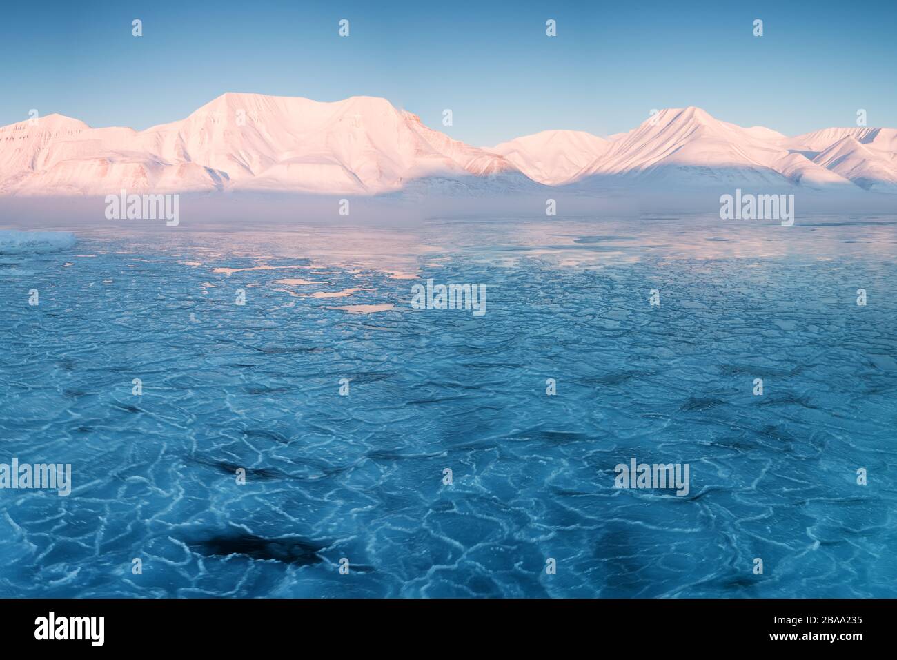Norway landscape ice nature of the glacier mountains of Spitsbergen ...