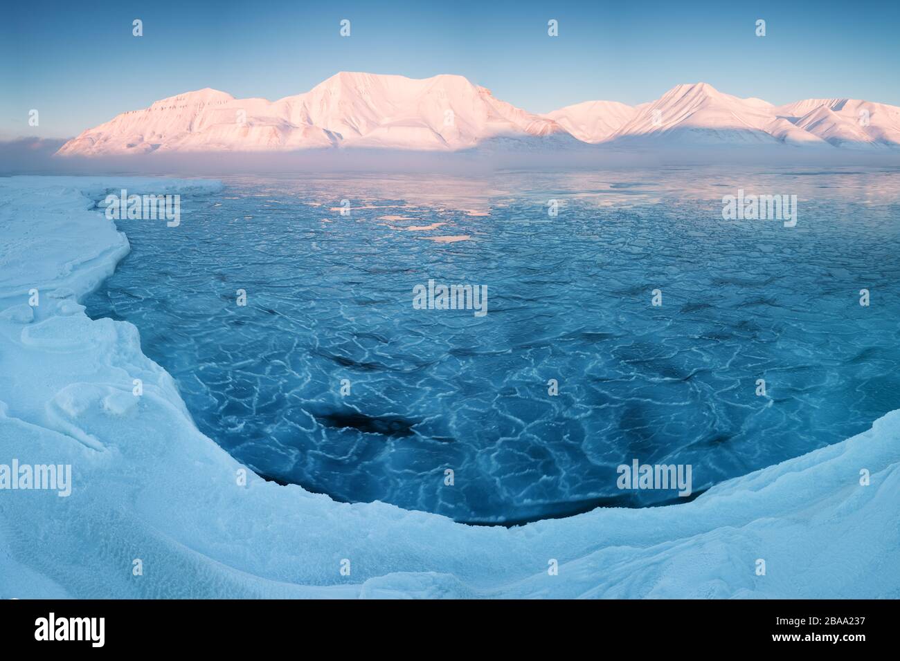 Norway landscape ice nature of the glacier mountains of Spitsbergen ...