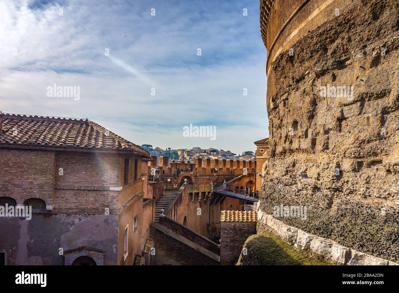 Architectural details of Castel Sant Angelo or Mausoleum of Hadrian ...