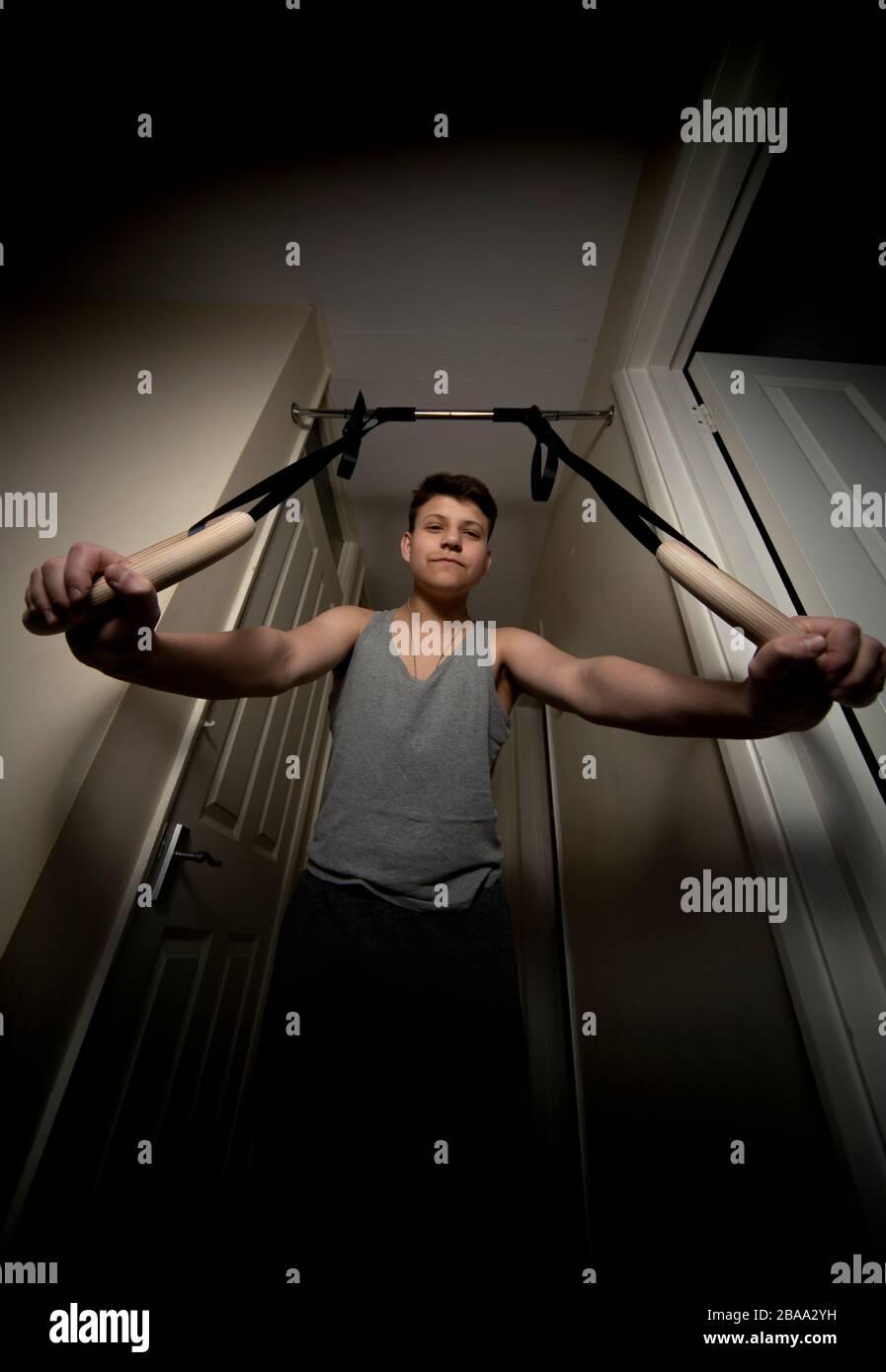 Boy gymnast rings hi-res stock photography and images - Alamy