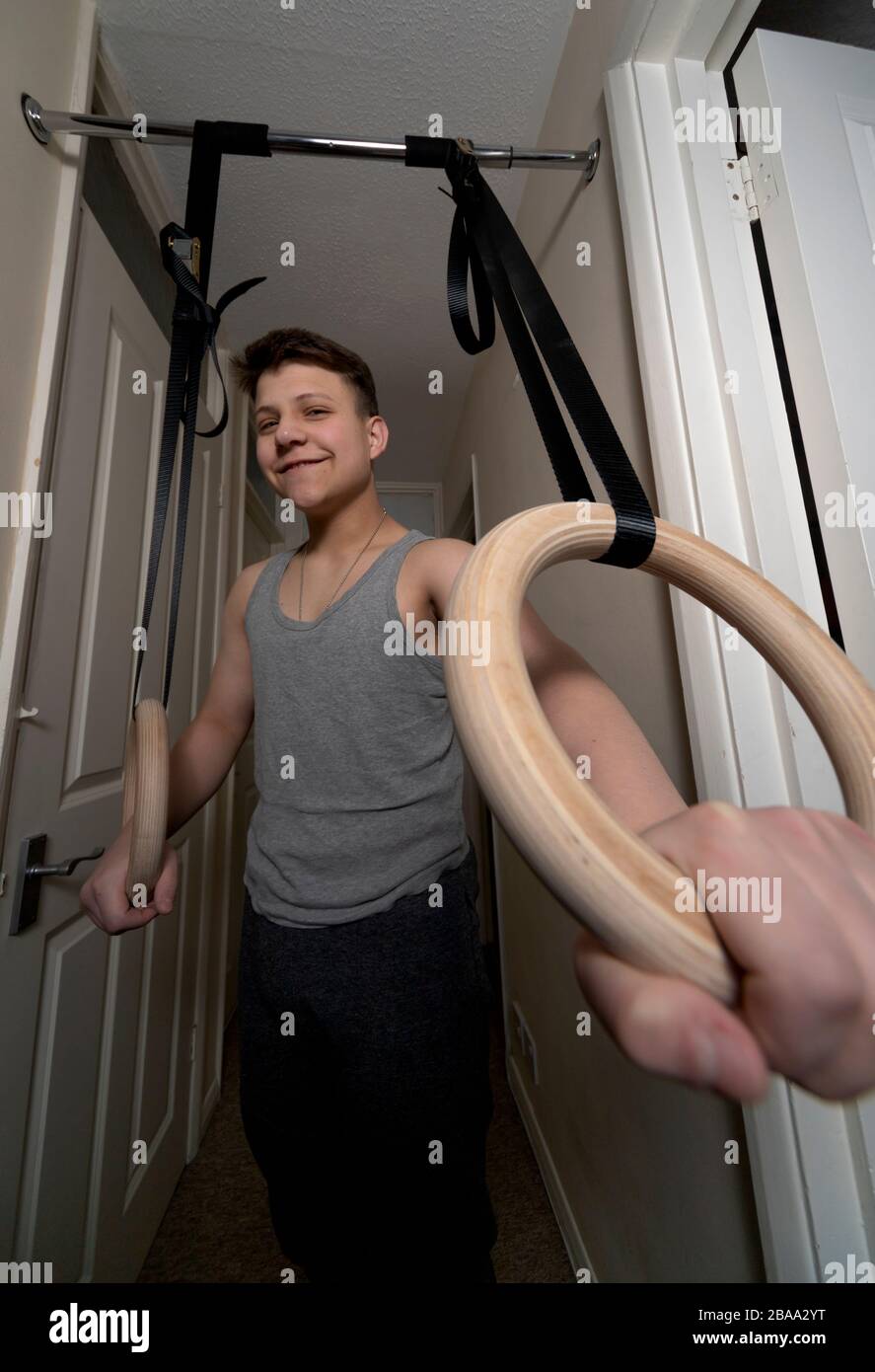 Boy gymnast rings hi-res stock photography and images - Alamy