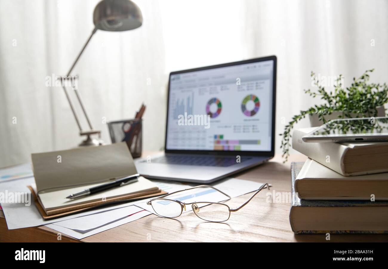 The desk that occupy the home Stock Photo - Alamy