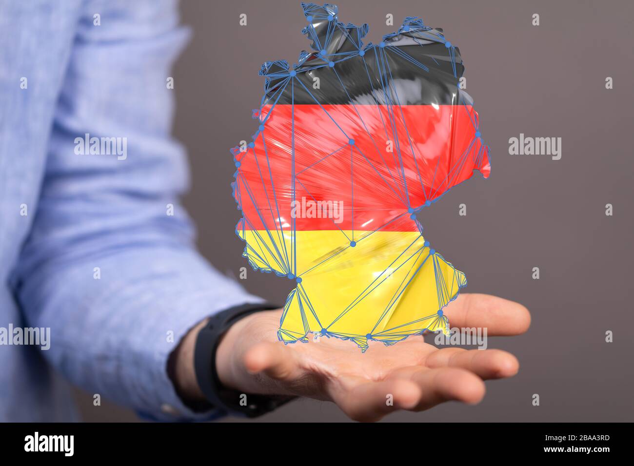 A Abstract of germany map network, internet and global connection ...