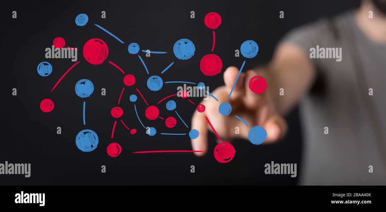 A team work connection digital concept Stock Photo - Alamy