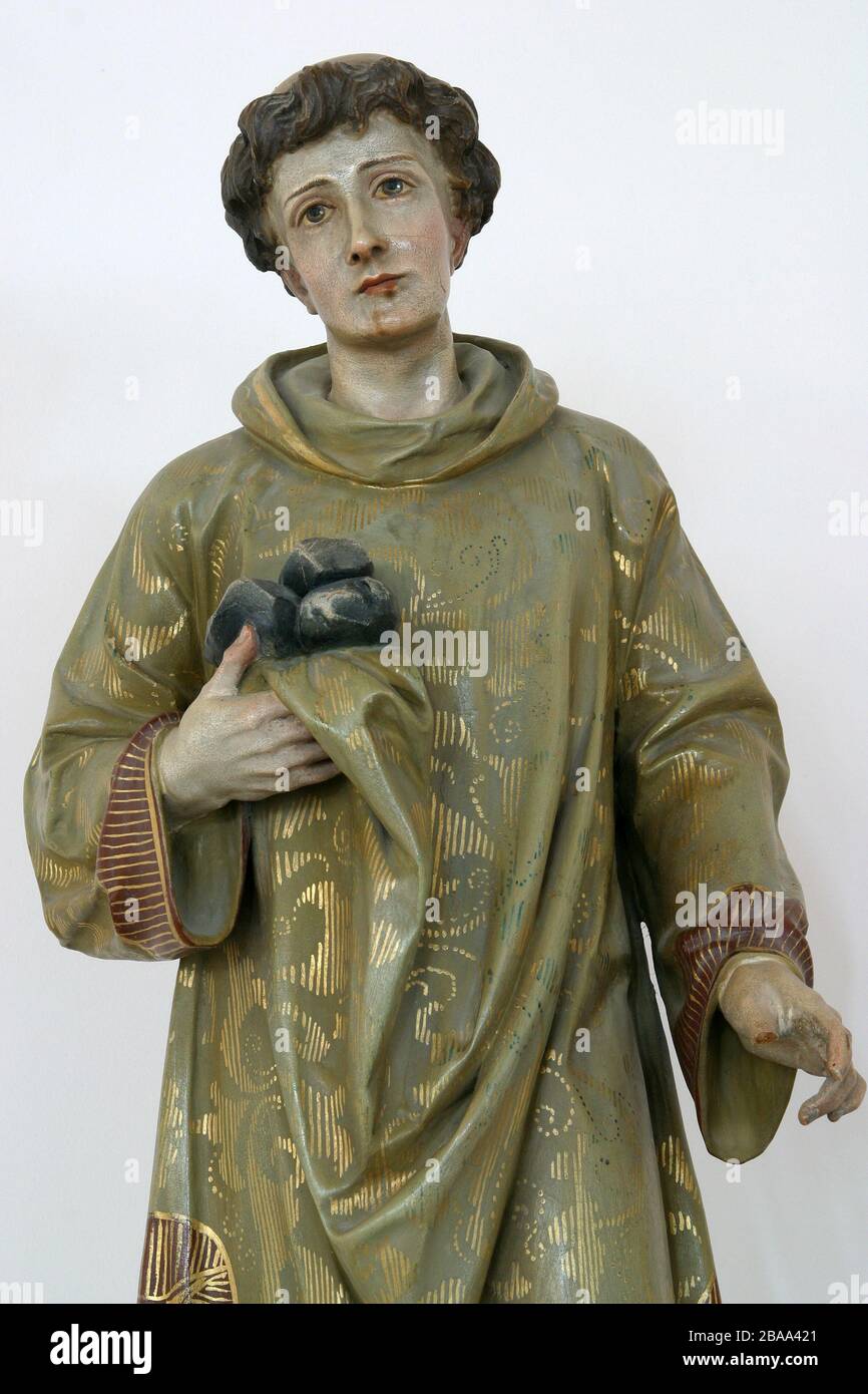 Saint Stephen, statue in Church of St. Matthew the Apostle and ...
