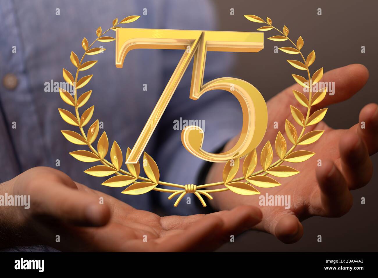 A 75 Digital number Years Anniversary 3d background Stock Photo - Alamy