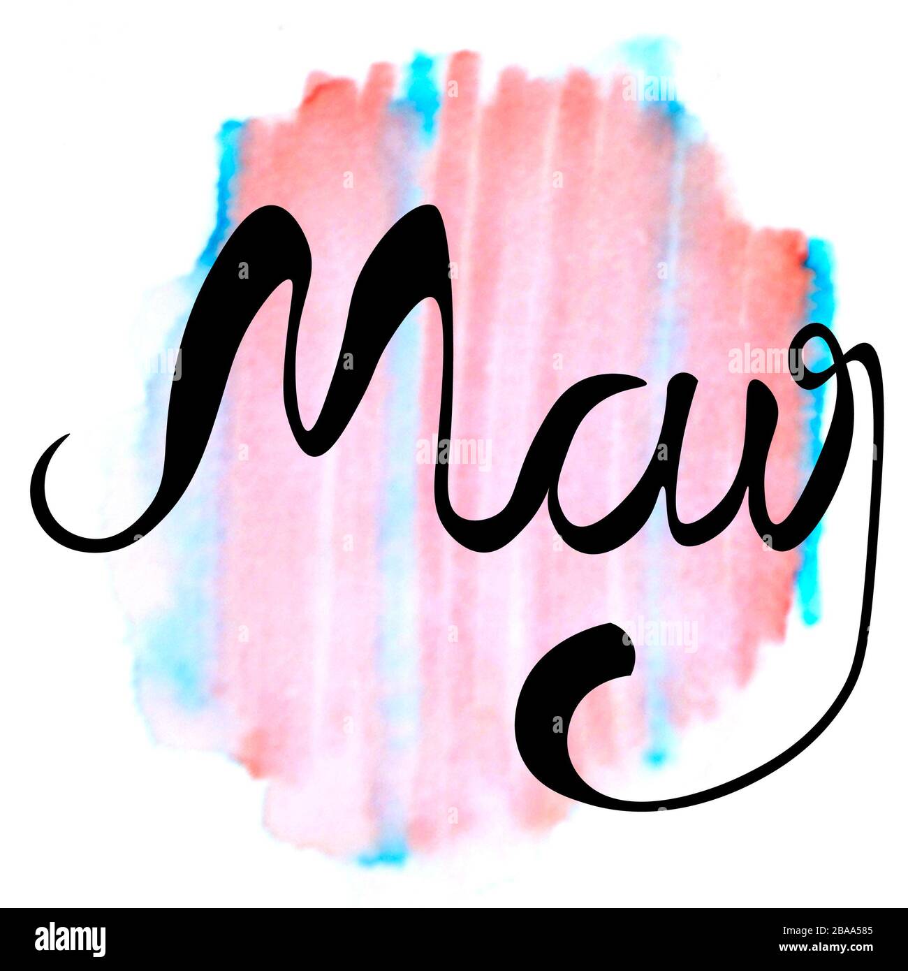 May. Watercolor illustration for a calendar. Lettering, calligraphy ...