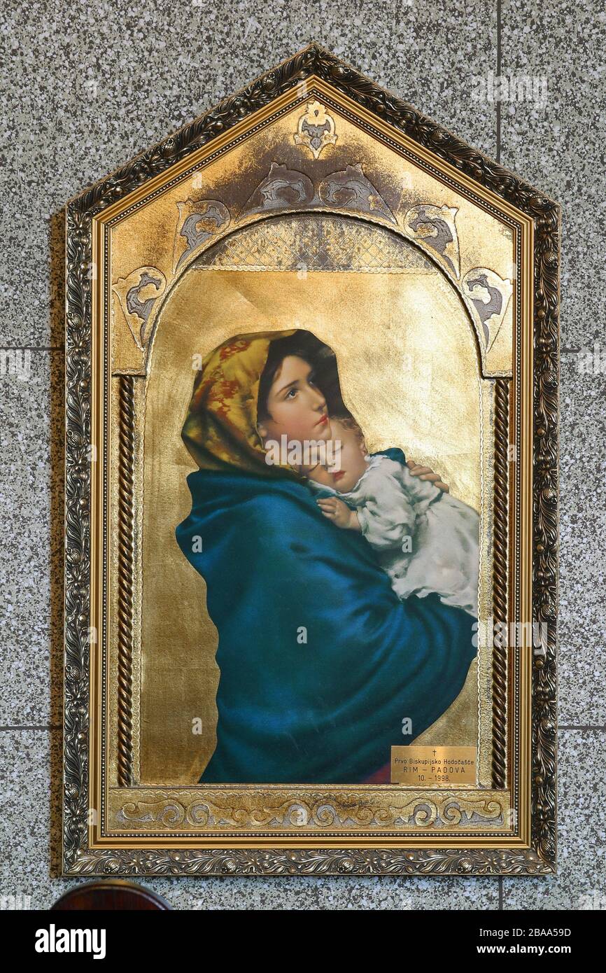 Virgin Mary with baby Jesus, church of Holy Trinity in Klenovnik ...
