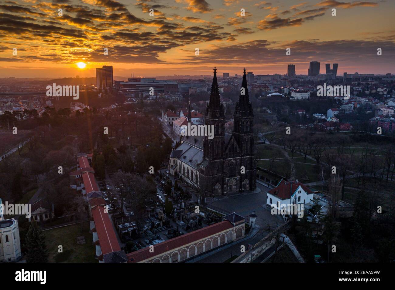 The Basilica of St Peter and St Paul is a neo-Gothic church in Vyšehrad ...