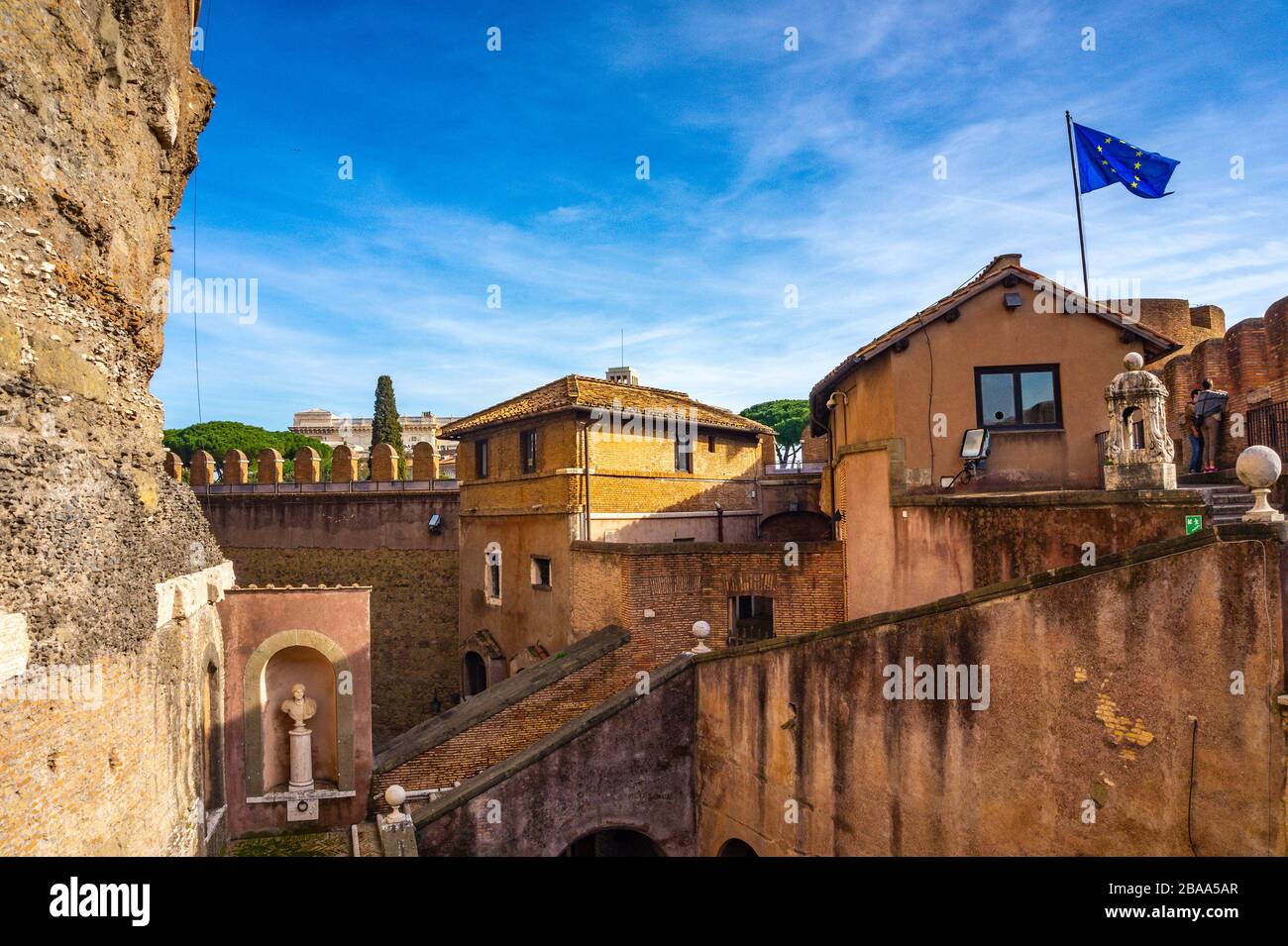 Architectural details of Castel Sant Angelo or Mausoleum of Hadrian ...